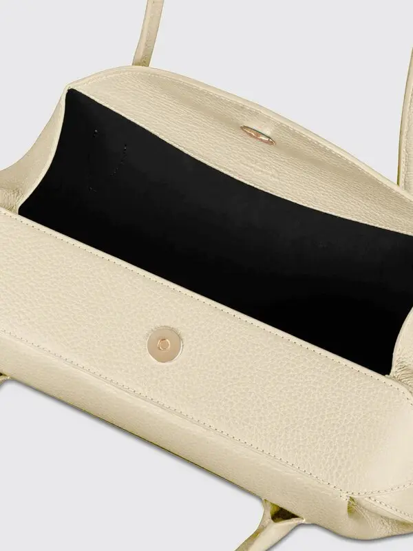 Yuzefi Oyster Shoulder Bag In Hammered Leather With Double Handle