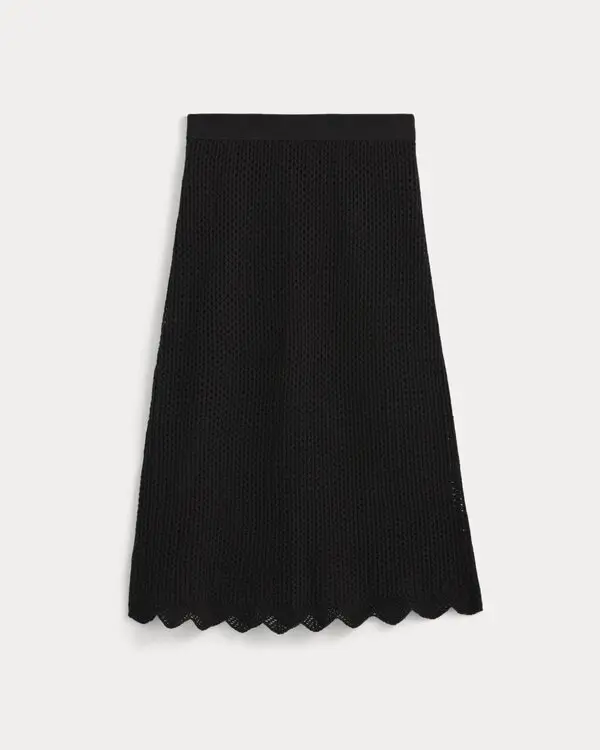 Everlane Lace-knit Midi Skirt - Black