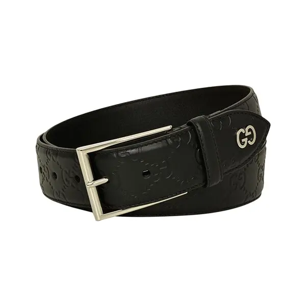 Gucci Gg Signature Belt - Black