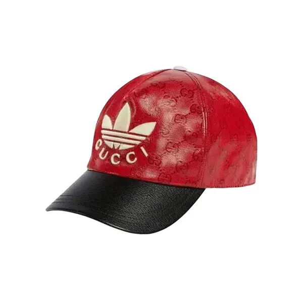 Gucci X Adidas Gg Allover Logo Cap /black - Red