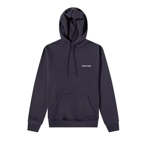 Balenciaga Logo Hoodie 'marine /white - Blue