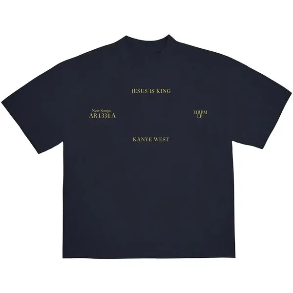 KANYE WEST Sunday Service Jesus Is King Vinyl Ii T-shirt 'navy - Blue