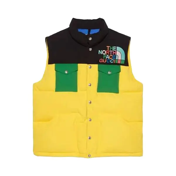 Gucci X The North Face Down Vest /black/green - Yellow