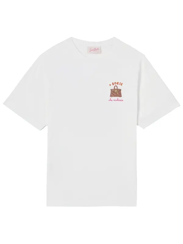MC2 SAINT BARTH Emilie T-shirt With Embroidered Detail - White