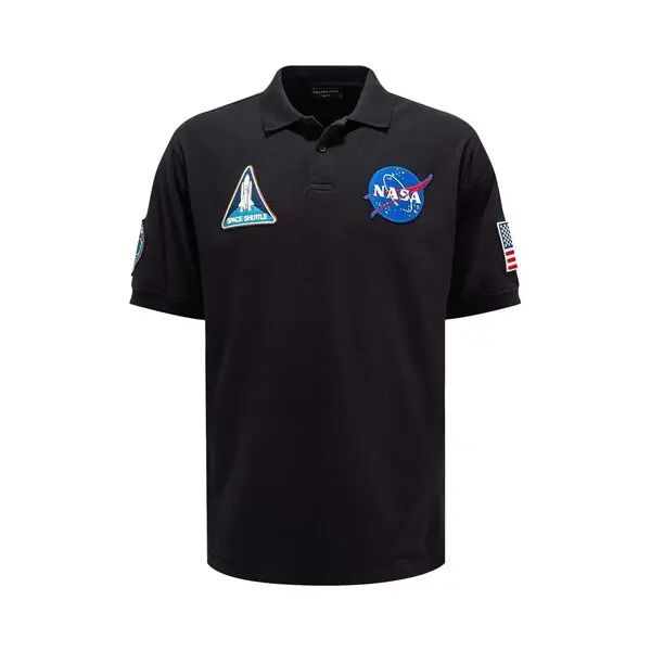 Balenciaga Nasa Space Multi-patch Polo - Black
