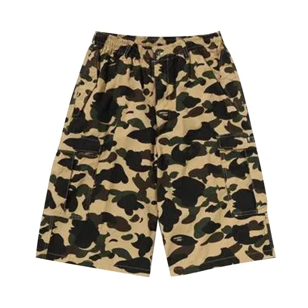 A BATHING APE Camo Ripstop Cargo Shorts - Yellow