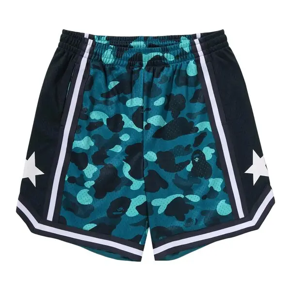 A BATHING APE Color Camo Mesh Relaxed Fit Shorts - Green