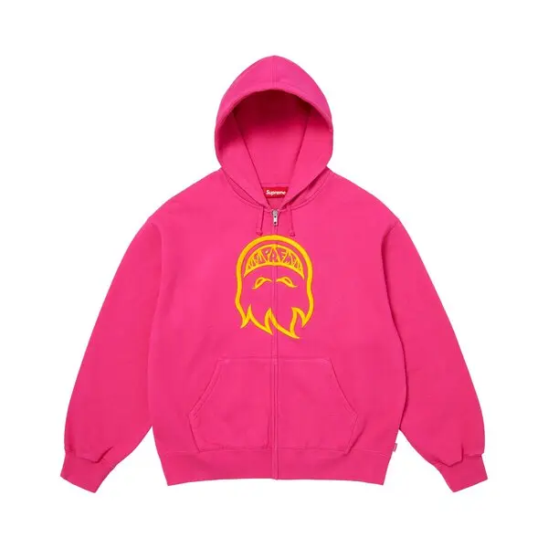 Supreme X Spitfire Zip Up Hooded Sweatshirt 'bright Fuchsia