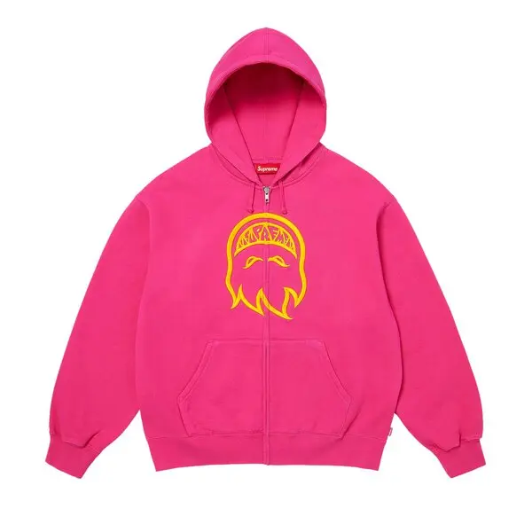 Supreme X Spitfire Zip Up Hooded Sweatshirt - Pink