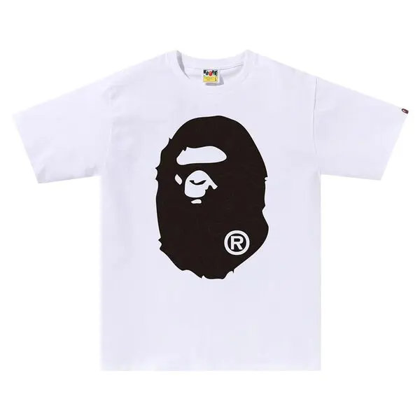 A BATHING APE Line Camo Big Ape Head Tee - White