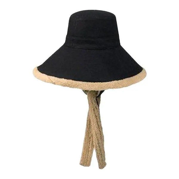 Gucci Wool And Eco Fur Wide Brim Hat 'midnight /beige - Blue