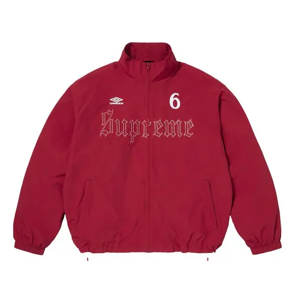 Supreme X Umbro Rhinestone Track Jacket - Red