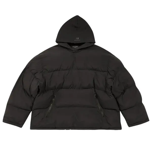 Balenciaga Sporty B Pullover Puffer Jacket - Black