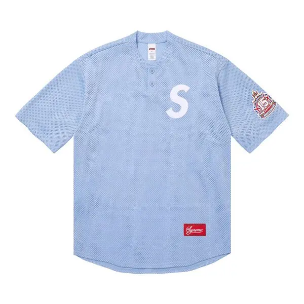 Supreme Shop Logo Henley - Blue