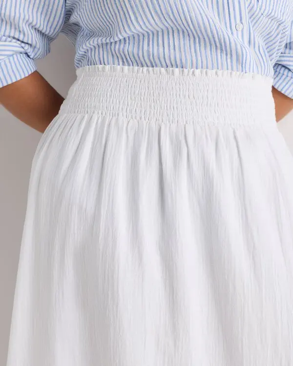 Quince Gauze Smocked Maxi Skirt - White