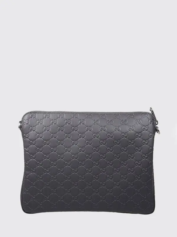 Gucci Monogram Embossed Shoulder Bag - Gray