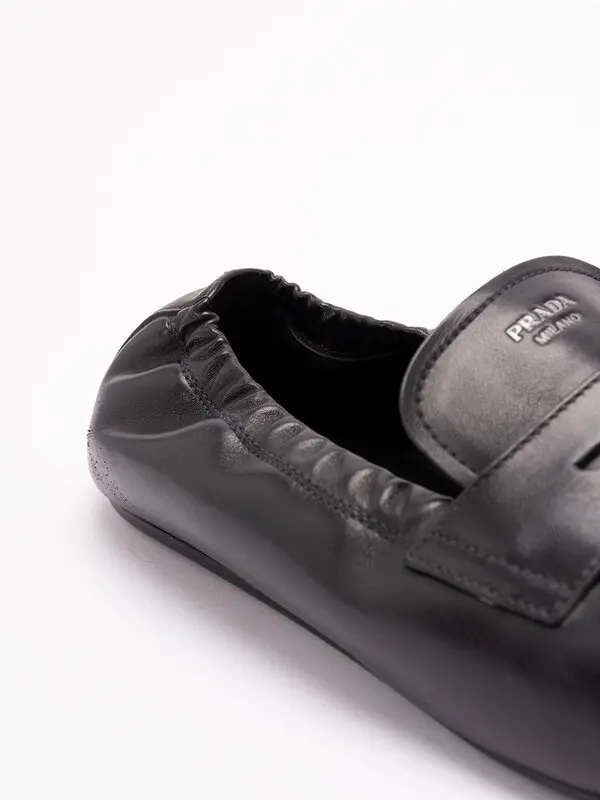 Prada Shuffle Antiqued Leather Loafers
