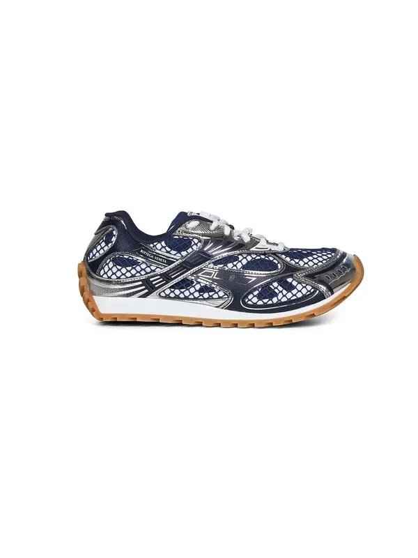 Bottega Veneta Blue And Silver Technical Fabric And Mesh Orbit Sneakers - Multicolor