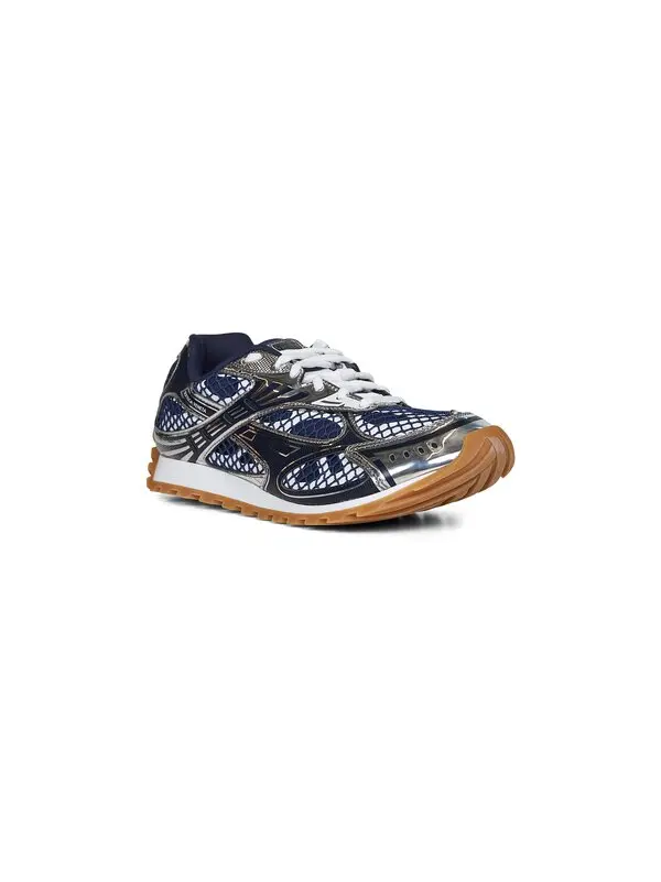 Bottega Veneta Blue And Silver Technical Fabric And Mesh Orbit Sneakers