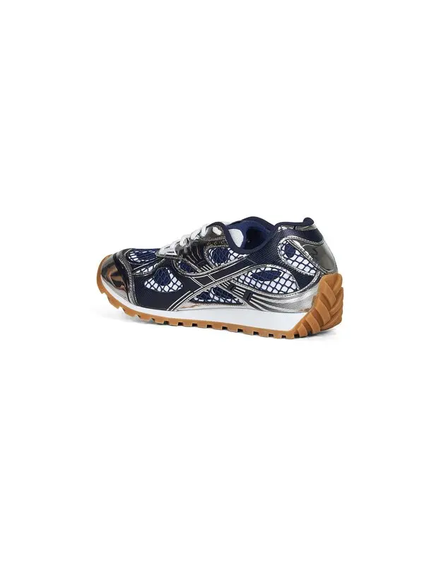 Bottega Veneta Blue And Silver Technical Fabric And Mesh Orbit Sneakers