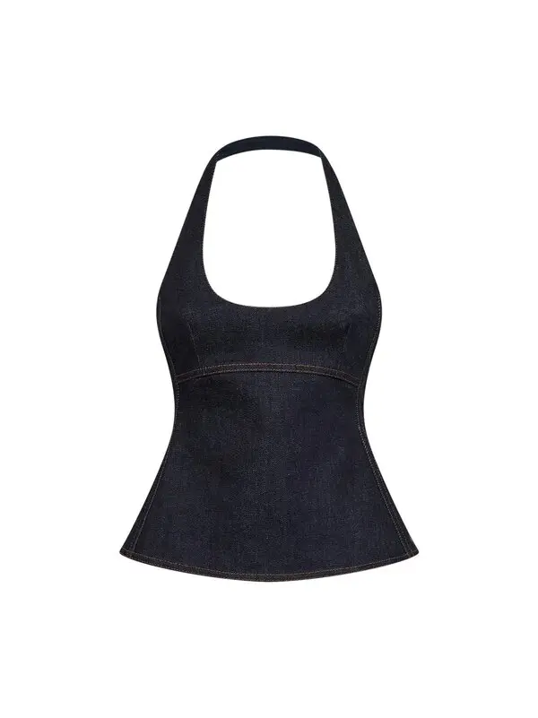 Jacquemus Blue The Lavoir De-nîmes Denim Halter Top - Multicolor