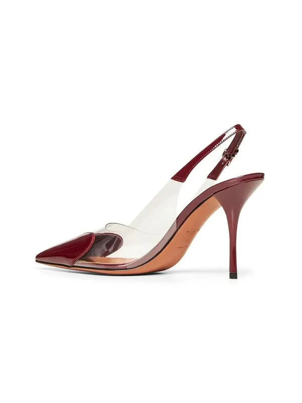 Alaïa Burgundy Le Cœur Slingback Pumps