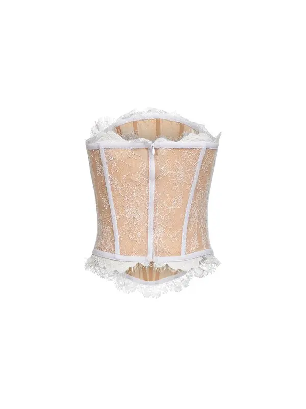 Giuseppe Di Morabito White Lace Bustier Top
