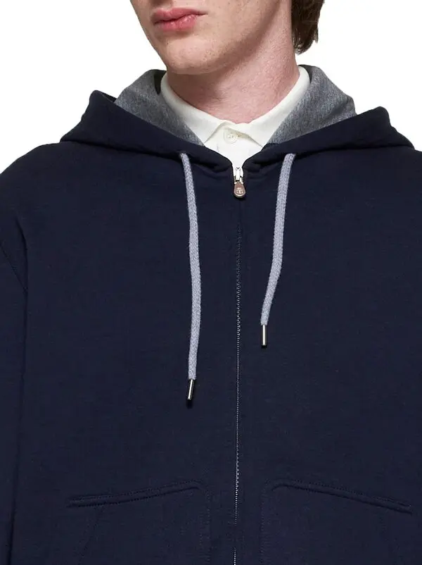 Brunello Cucinelli Cotton Blend Zip Hoodie - Multicolor
