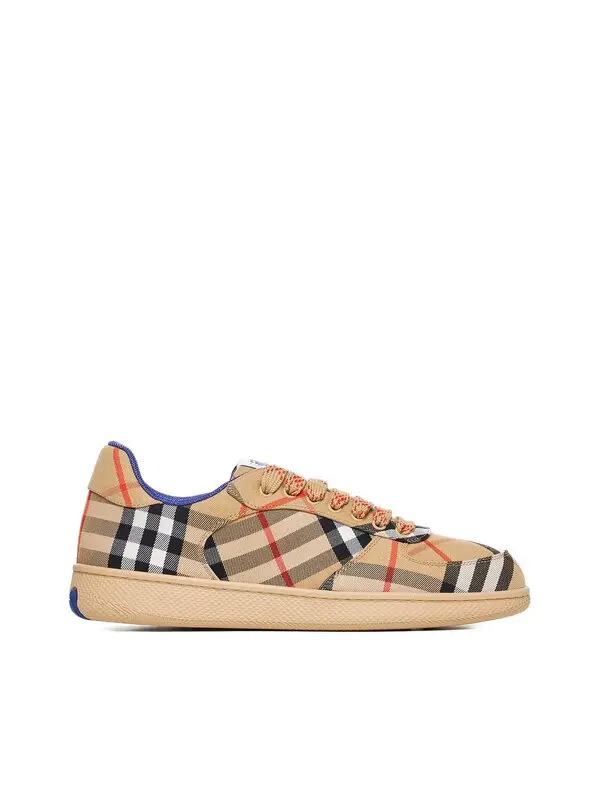 Burberry Checked Lace-up Sneakers - Multicolor