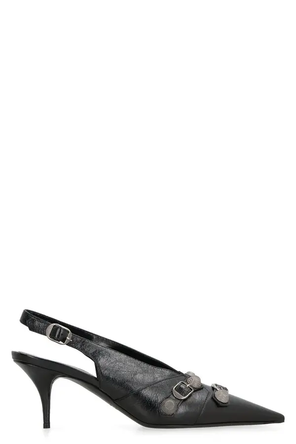 Balenciaga Cagole 70mm Slingback Pumps - Black