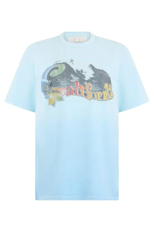 ERL Chic Summer Graphic T-shirt - Light Blue