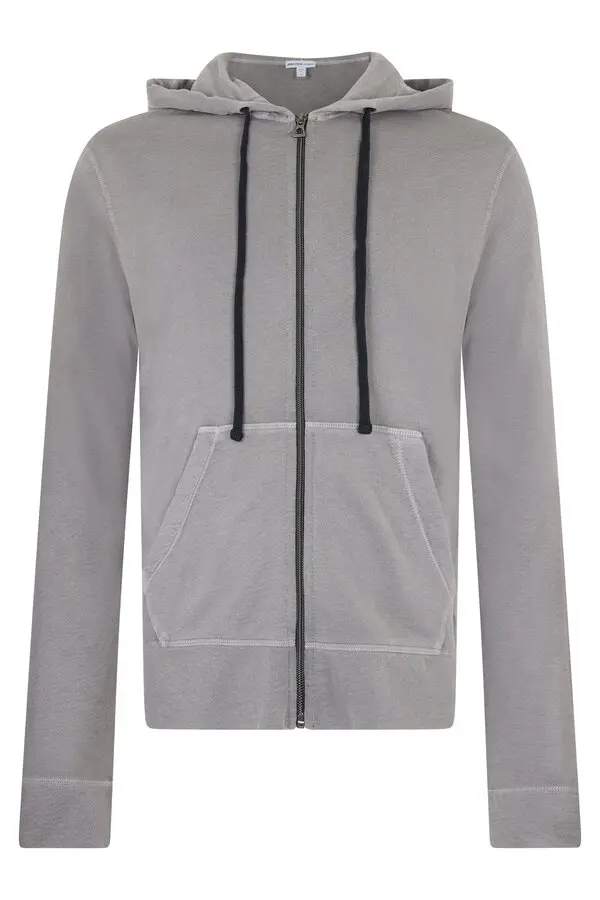 JAMES PERSE Hooded Zip Sweatshirt - Grey