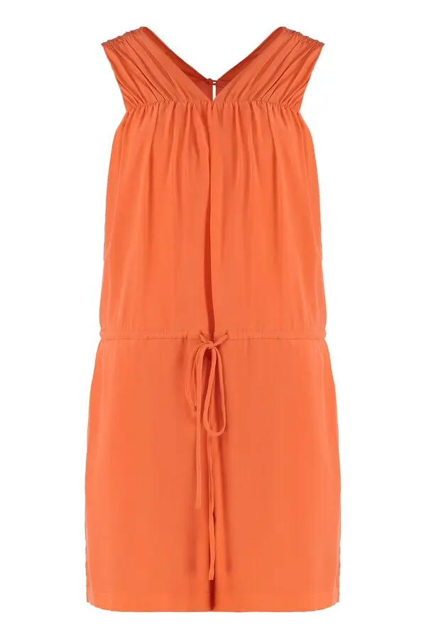 Equipment Cameron Mini Silk Dress - Orange