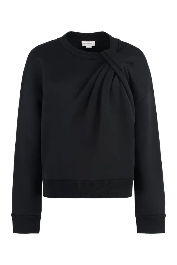 Alexander McQueen Knot-embellished Cotton Sweatshirt - Black
