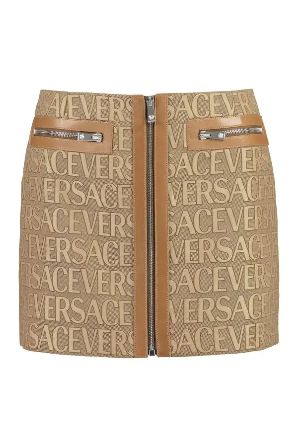 Versace Jacquard Mini Skirt - Beige