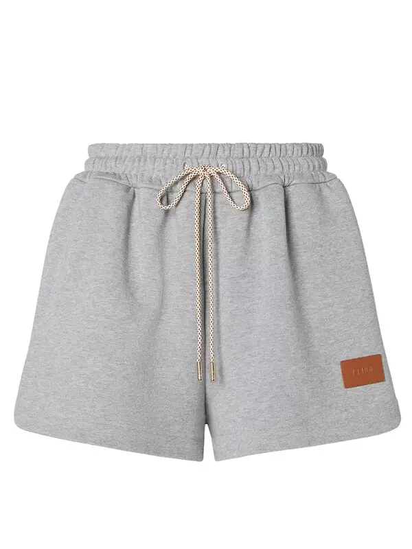 Fendi Drawstring Waist Shorts With Embellished Detail - Grigio