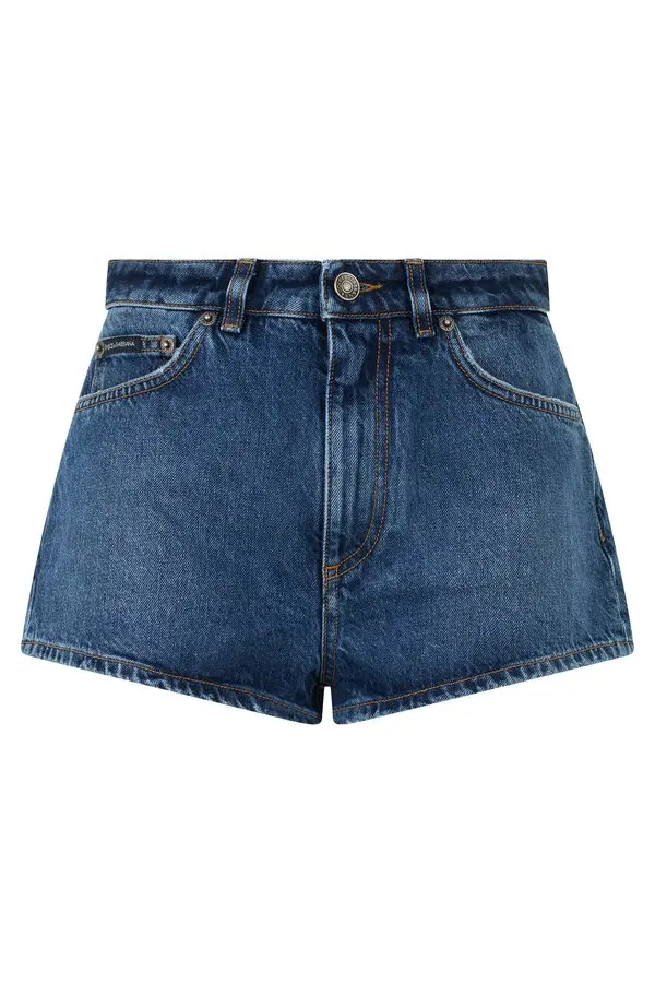 Dolce & Gabbana High Waist Mini Shorts - Denim