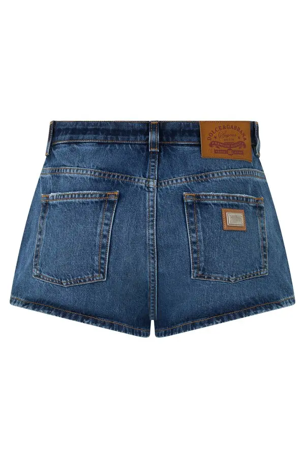 Dolce & Gabbana High Waisted Mini Shorts - Denim