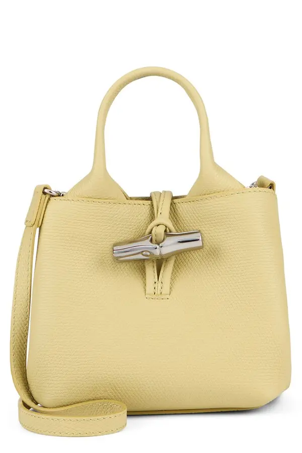 Longchamp Le Roseau Xs Handbag Leather - Yellow