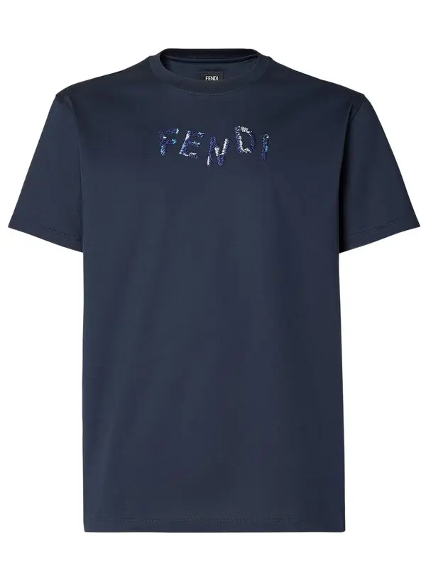 Fendi Short-sleeve Crew Neck T-shirt Size - Blu