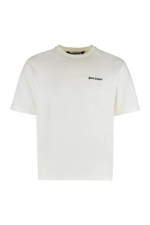 Palm Angels Classic Cotton Round Neck T-shirt For - White