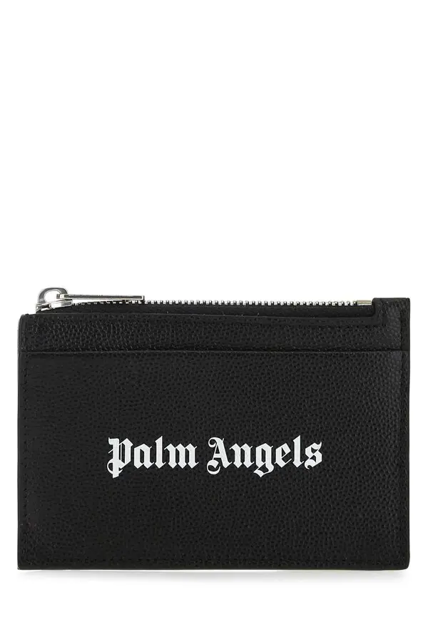 Palm Angels Mini Leather Card Holder - Black