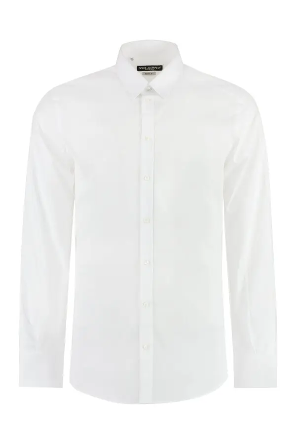 Dolce & Gabbana Cotton Shirt With Back Pinces - White