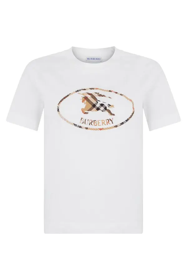 Burberry Cotton Mini T-shirt With Graphic Print Ss26