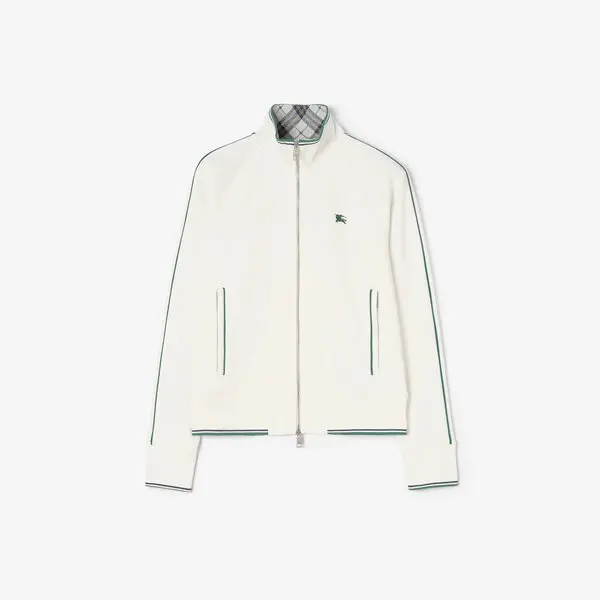 Burberry Funnel Neck Track Jacket With Embroidered Knight Motif