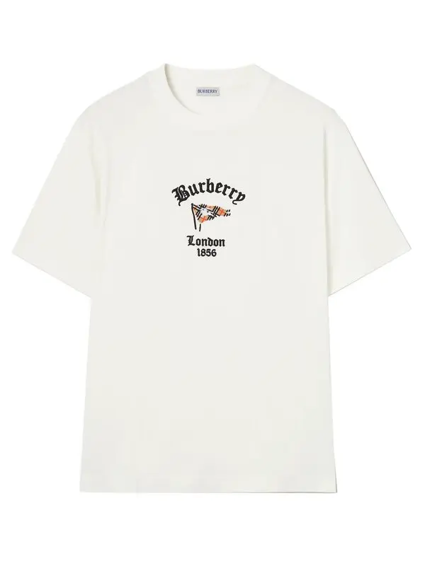 Burberry Embroidered Crew Neck T-shirt Size - Bianco