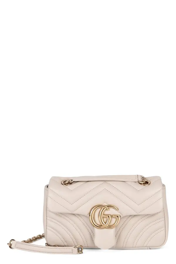Gucci Mini Gg Matelassé Shoulder Bag - Beige