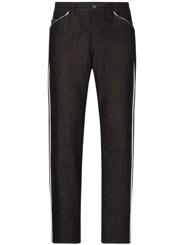 Dolce & Gabbana Piped Straight-leg Jeans - Denim