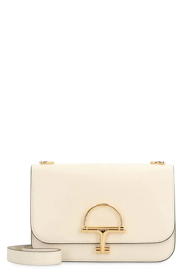 Gucci Mini Structured Leather Shoulder Handbag - Ivory