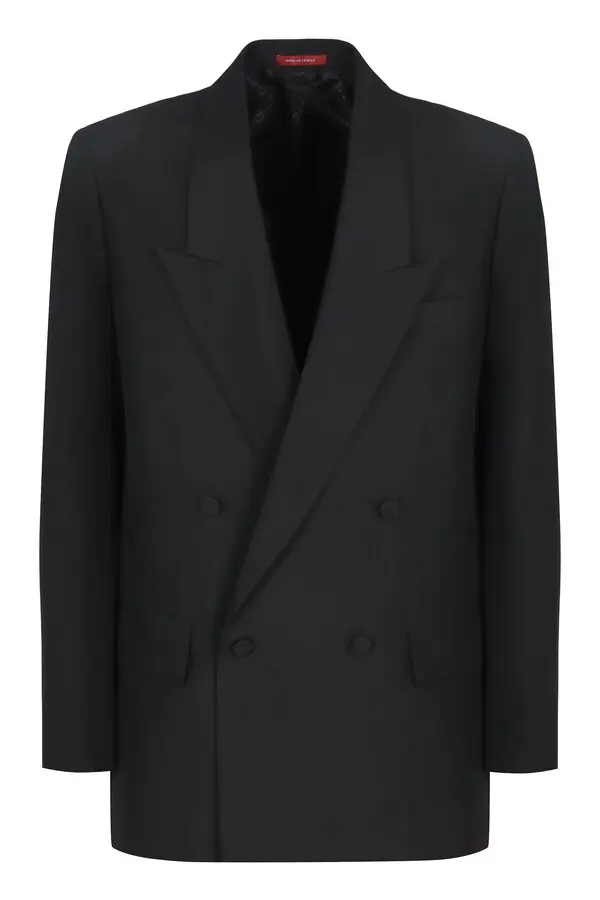 Gucci Double-breasted Jacket In Technical Panama